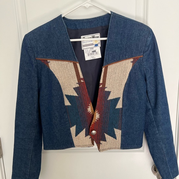 PIONEER | Jackets & Coats | Pioneer Blue Denim Jacket With Patterned ...